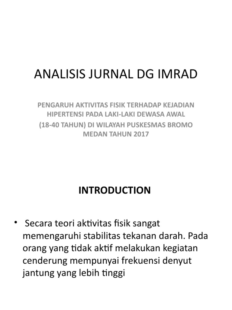 Analisis Jurnal DG Imrad | PDF
