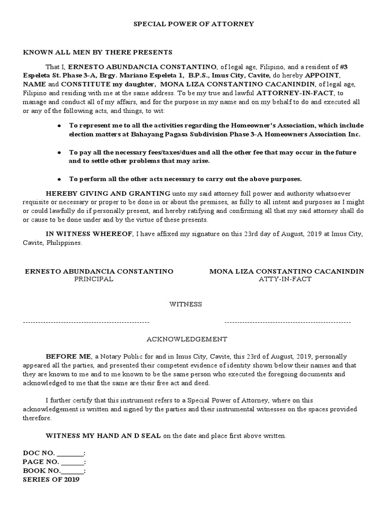 Spa Mona Liza | PDF | Power Of Attorney | Notary Public