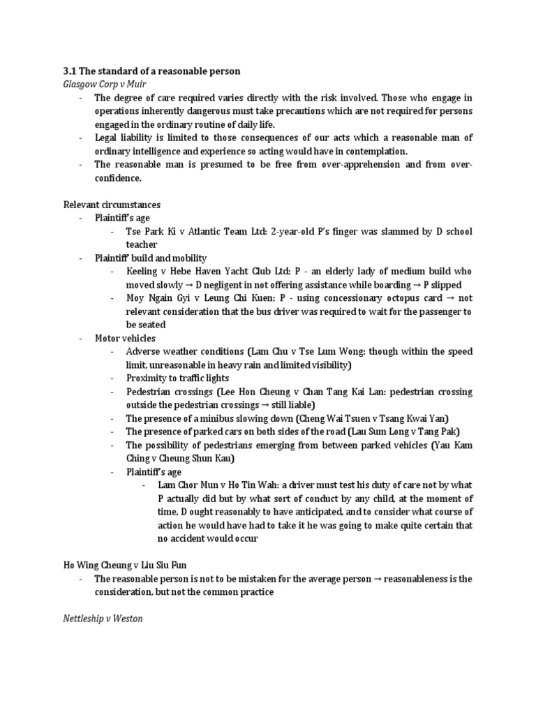 Reasonable Person Standard in Law | PDF | Common Law | Justice