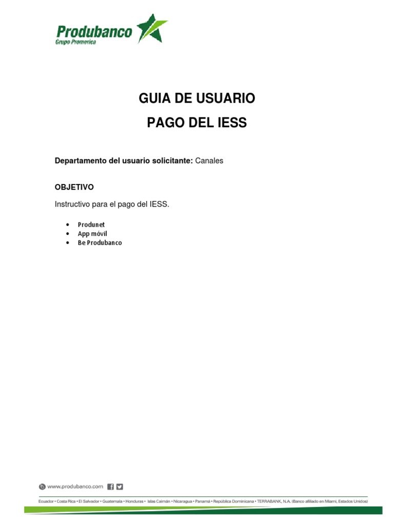 Guia de Usuario Pago Iess PDF | PDF