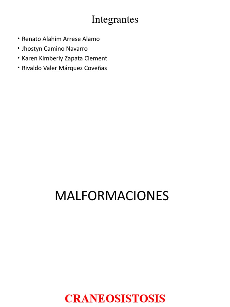 Malformaciones Congénitas y Craneales | PDF | Cráneo | Anatomía humana