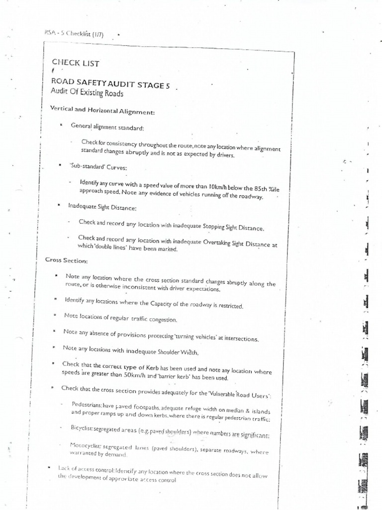 RSA Stage 5 Checklist PDF | PDF