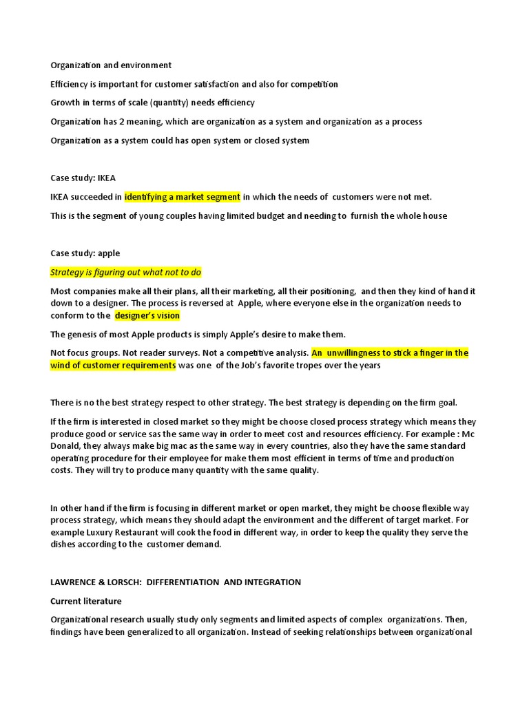 1 Organization and Environment | PDF | System | Organizational Structure