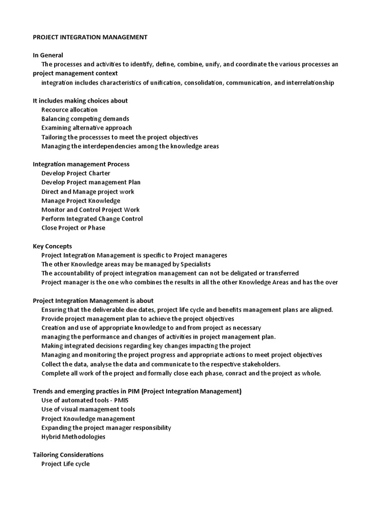 Project Integration Management | PDF | Project Management | Computing