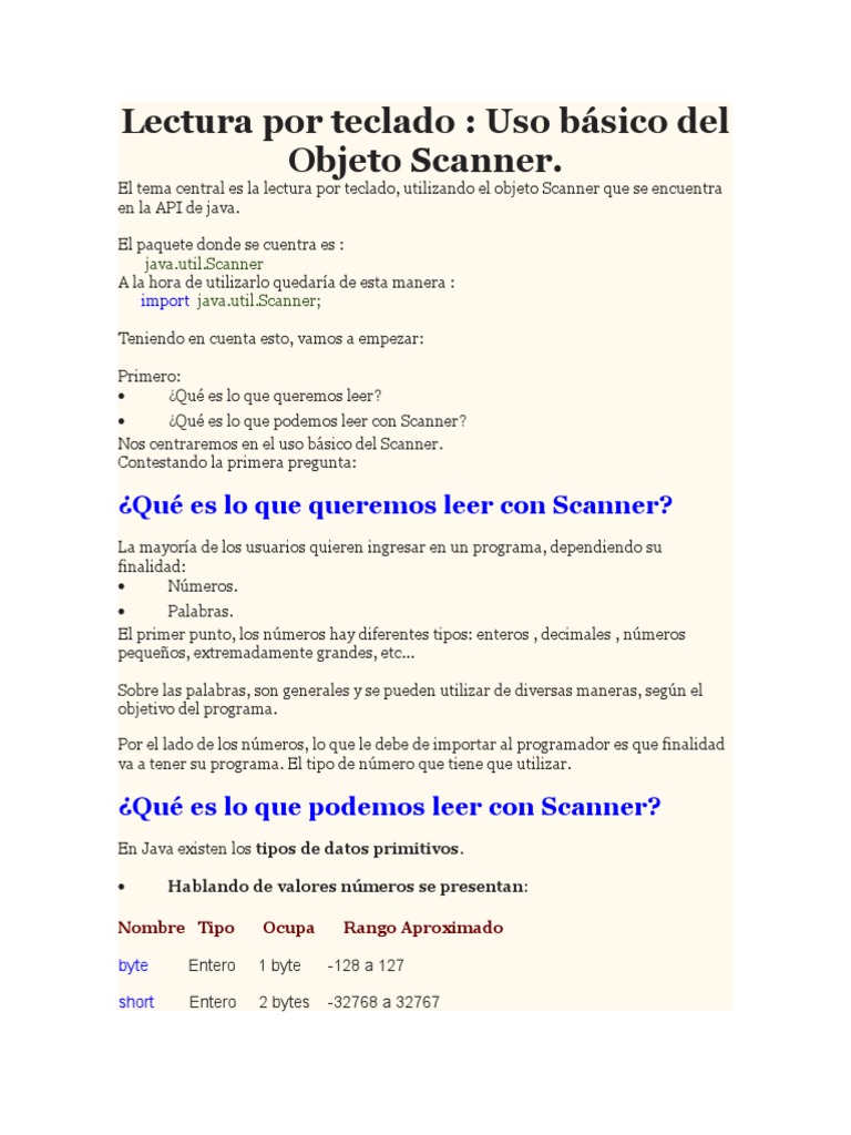 Lectura Por Teclado | PDF | Tipo de datos | Java (lenguaje de programación)