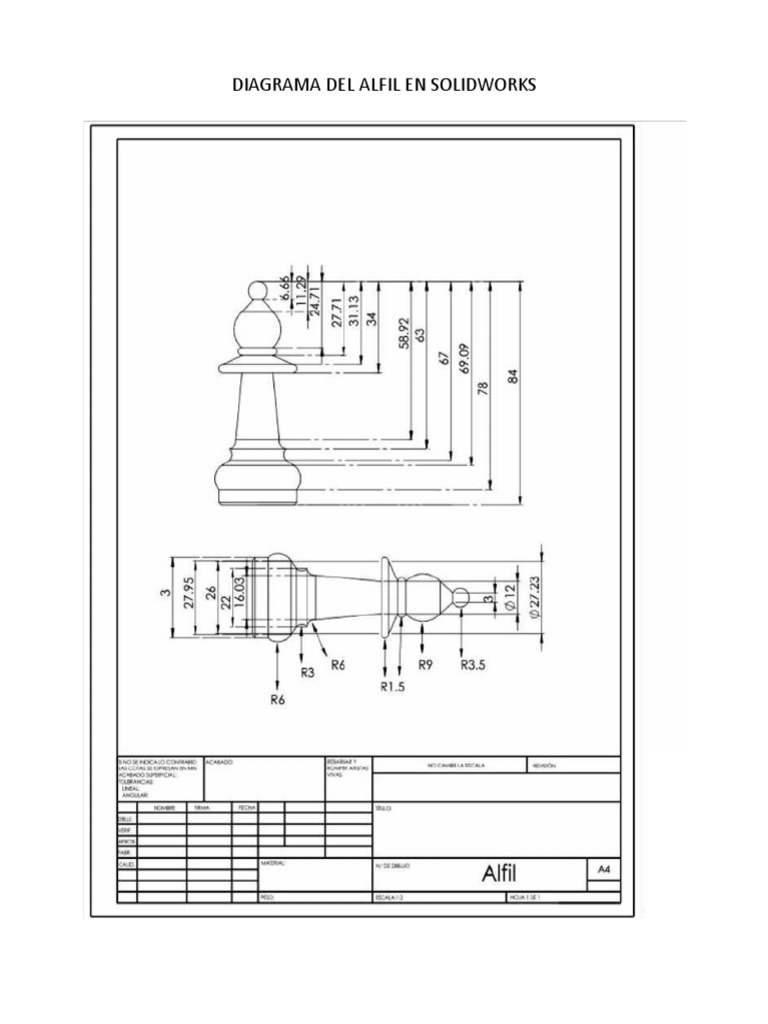 Guía de Alfil en SolidWorks | PDF