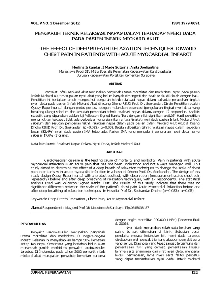 Teknik Relaksasi Napas untuk Nyeri Dada IMA | PDF | Sains & Matematika