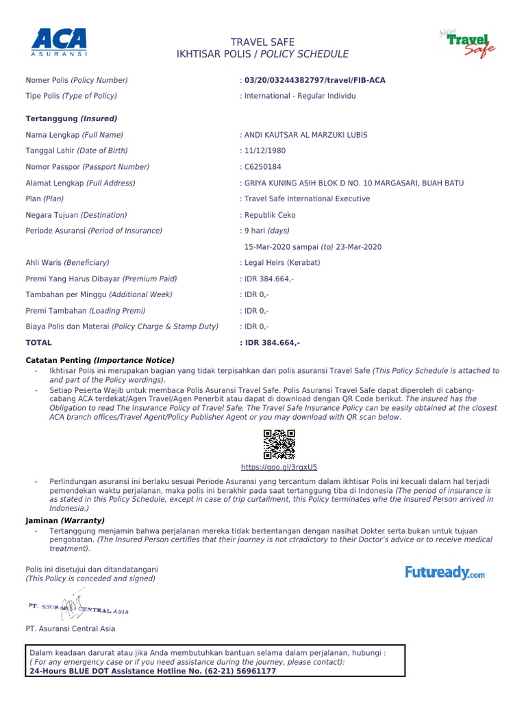 03 20 03244382797 Travel FIB ACA PDF | PDF