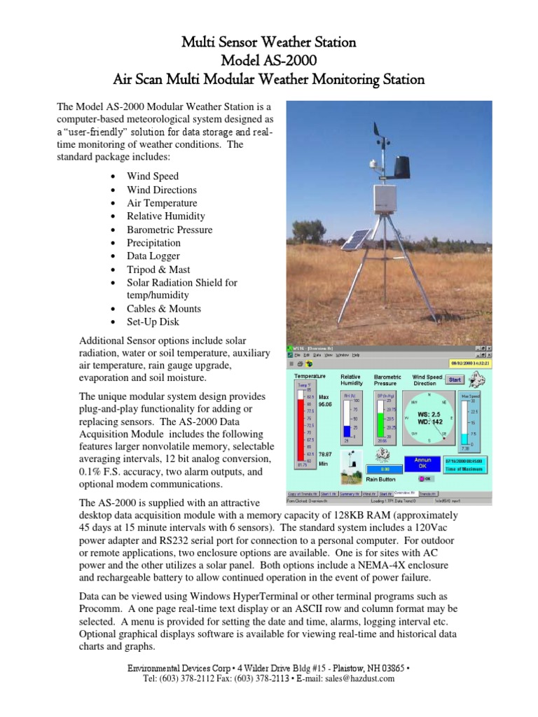 Multi Sensor Weather Station Model AS-2000 Air Scan Multi Modular ...