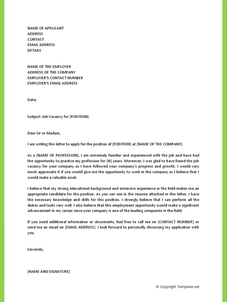 Motivation Letter For Job Application | PDF