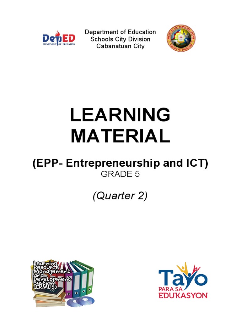 Learning Material: (EPP-Entrepreneurship and ICT) | PDF