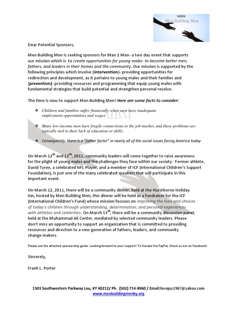 Men Building Men Fundraising Letter | PDF | Online Advertising ...