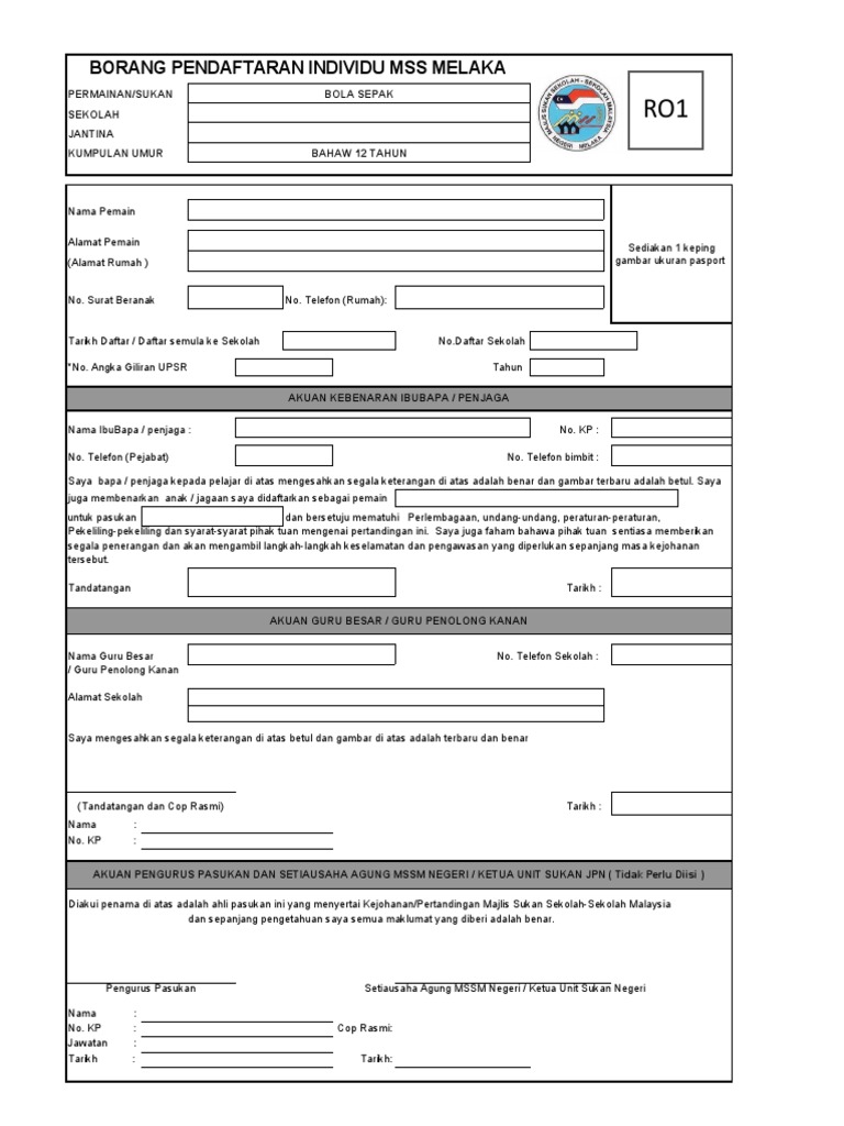 Borang Mssm-Print-Nfdp | PDF