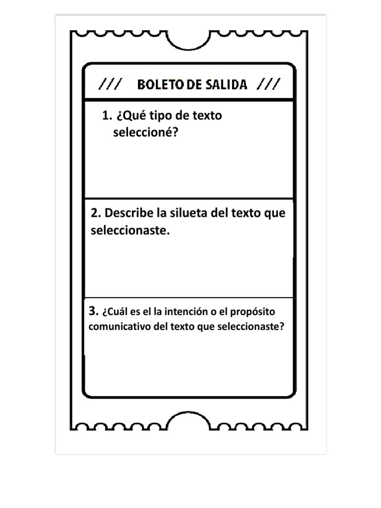 Guia 6 - Boleto de Salida | PDF