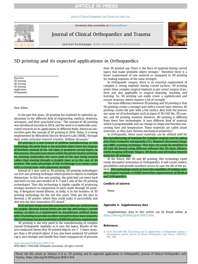 5D Printing | PDF | 3 D Printing | Ct Scan