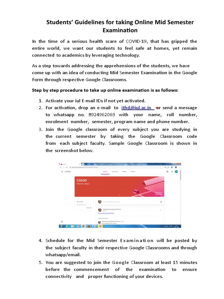 Online Mid Semester Exam Guidelines | PDF | Business | Computers