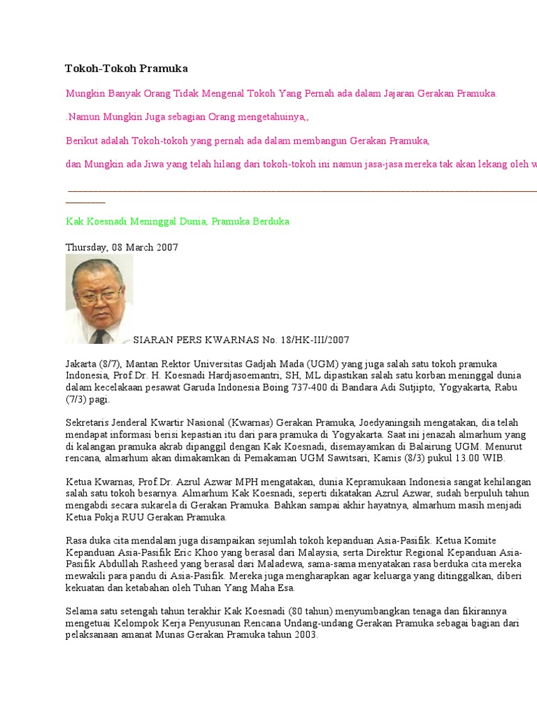 Tokoh Pramuka | PDF | Sains & Matematika | Agama & Spiritualitas