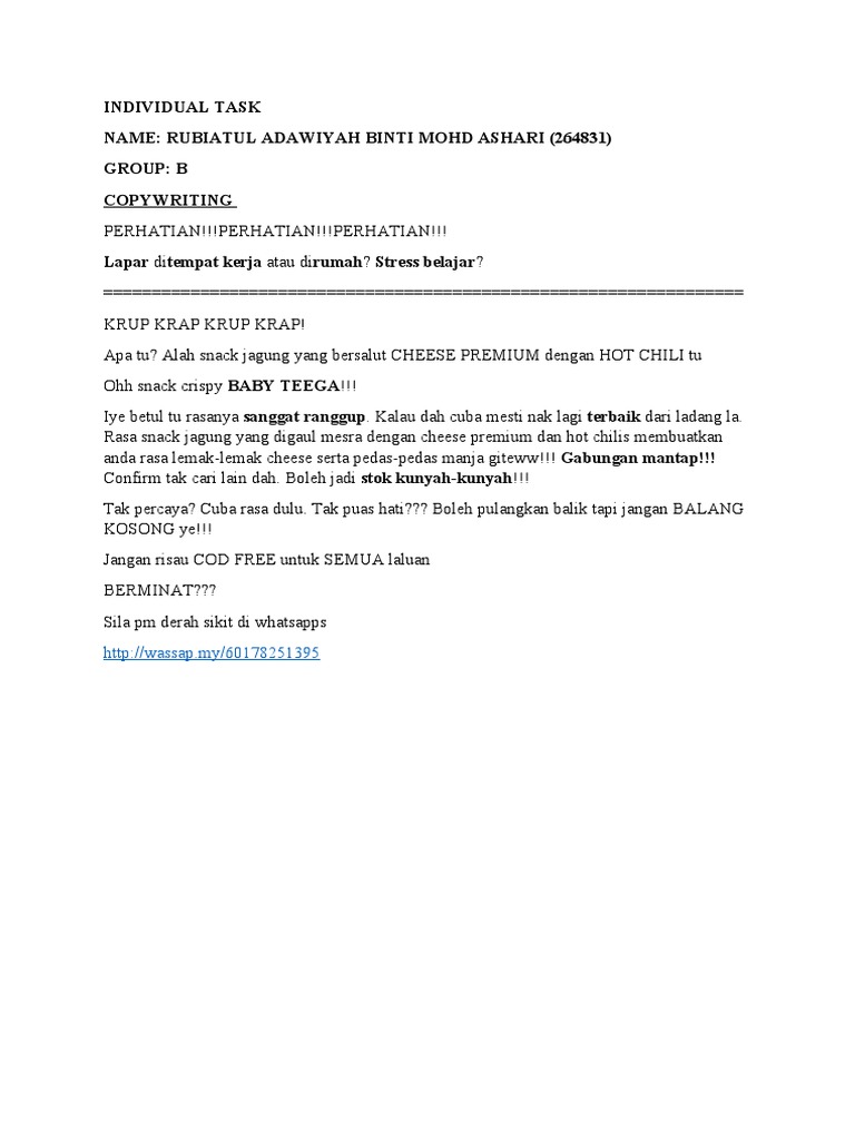 Copywriting, Soft Selling, Banner | PDF