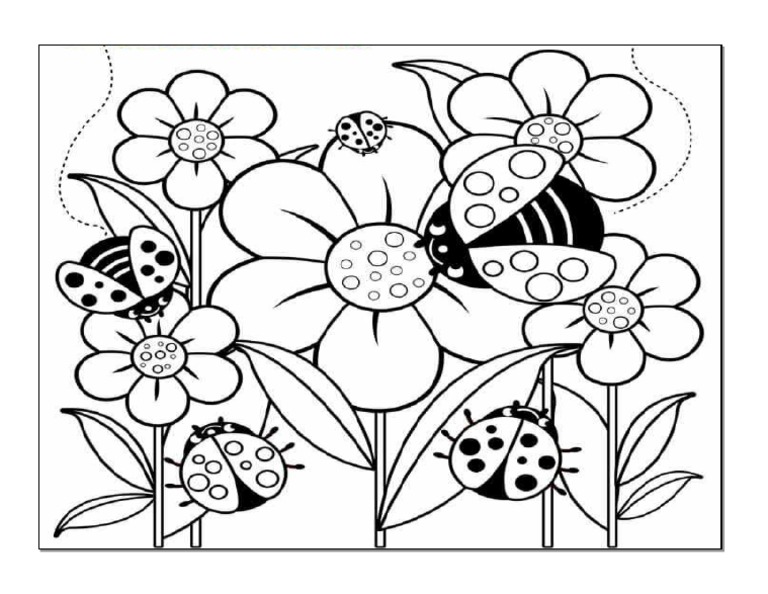 Mewarnai Gambar Taman Bunga