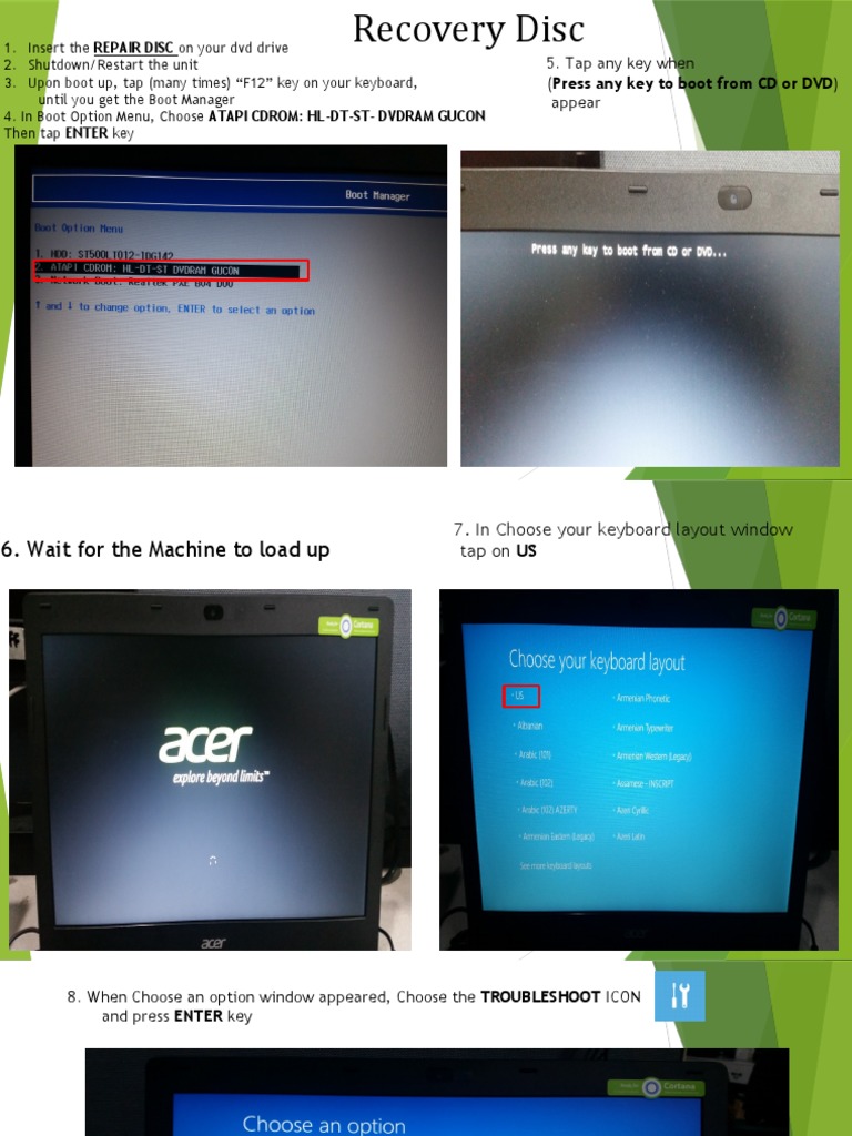 Recovery Disc For Acer Laptop | PDF