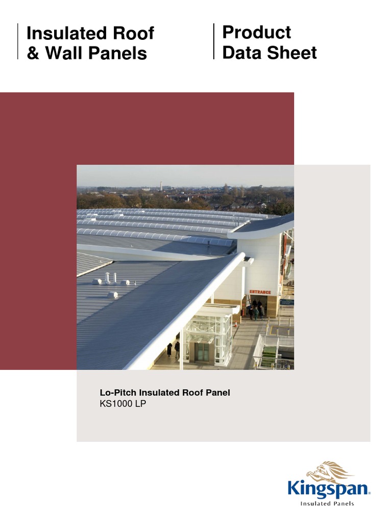 KS1000 LP Insulated Roof Panel Datasheet | PDF | Roof | Sheet Metal