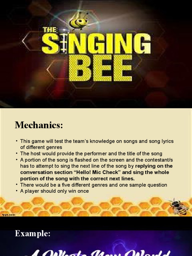 Song Lyric Challenge: A Mechanics and Examples for Testing Music ...