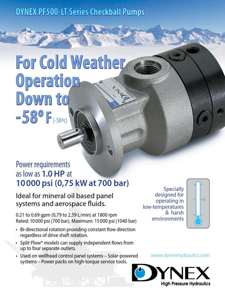 For Cold Weather Operation Down To - 58º: DYNEX PF500-LT Series Checkball Pumps | PDF ...