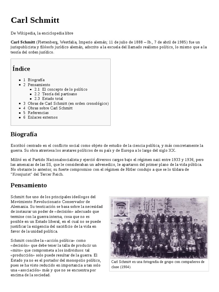 Carl Schmitt | PDF | Ciencias Políticas | Gobierno