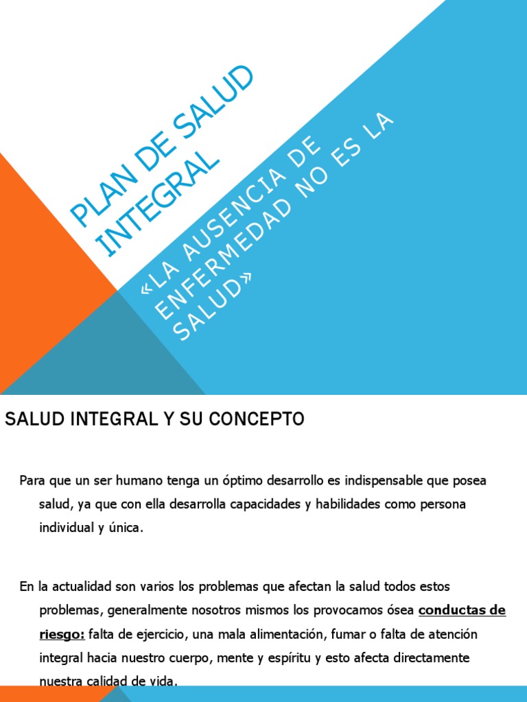 Plan De Salud Integral Pdf Dormir Alimentos 1601