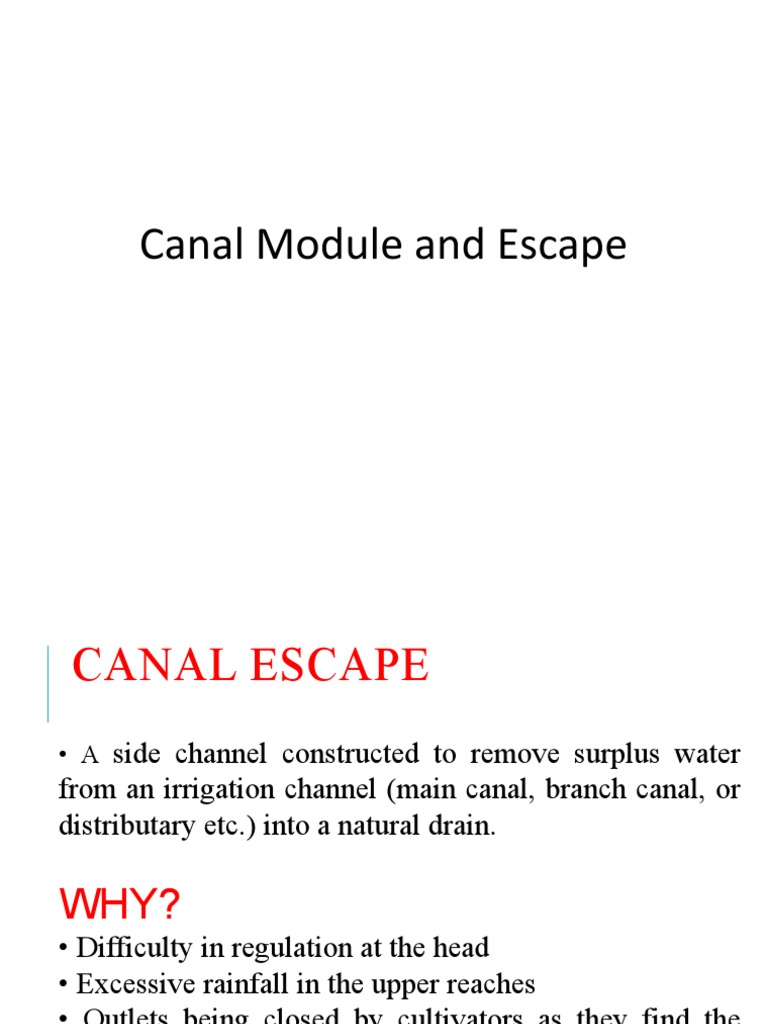 Canal Module and Escape | PDF | Canal | Hydrology
