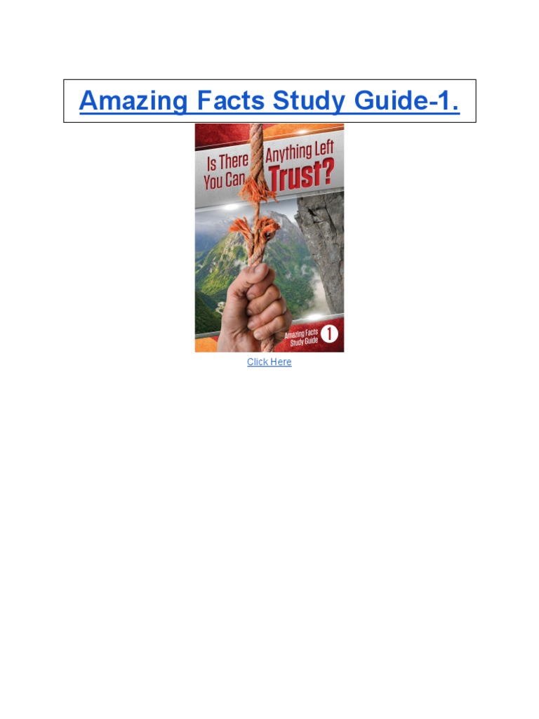Amazing Facts Study Guide 1 Facts | PDF
