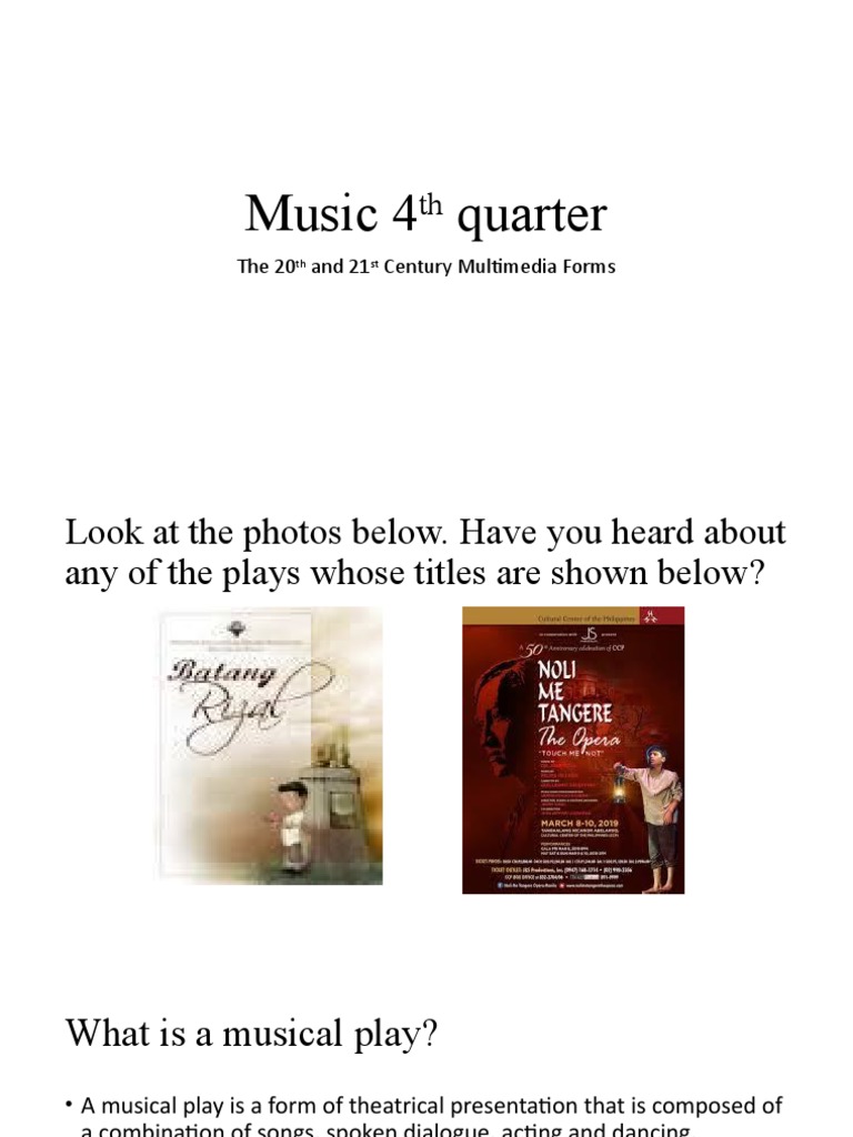 Music 4 Quarter: The 20 and 21 Century Multimedia Forms | PDF ...