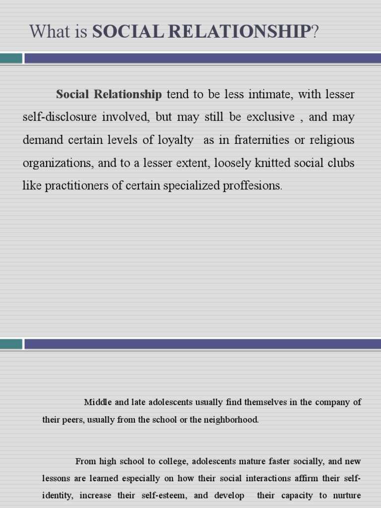 What Is SOCIAL RELATIONSHIP | PDF | Leadership | Social Psychology