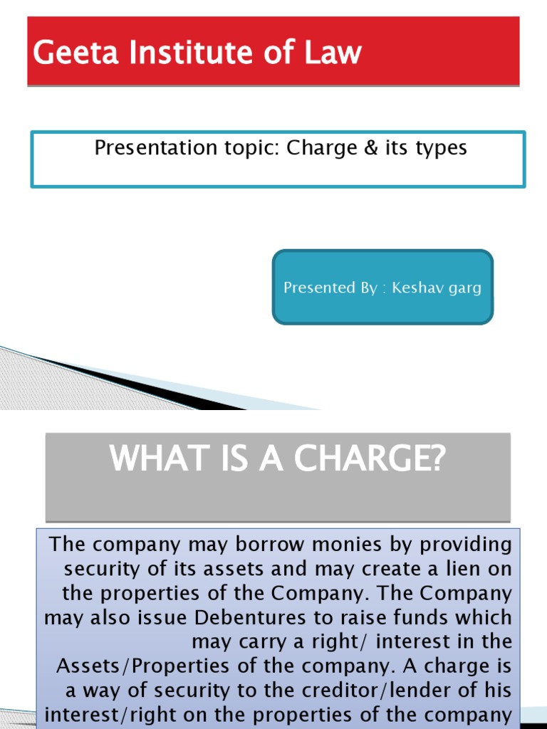 Types of Charges and their Differences | PDF | Security Interest ...