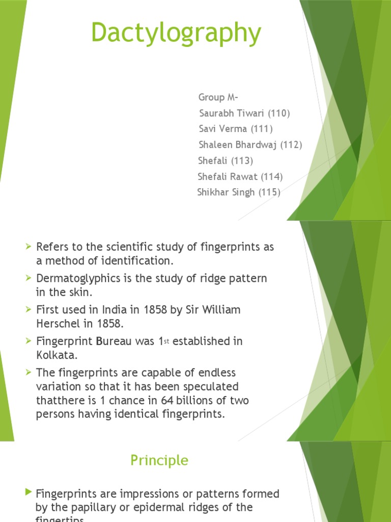 Dactylography | PDF | Fingerprint | Nature