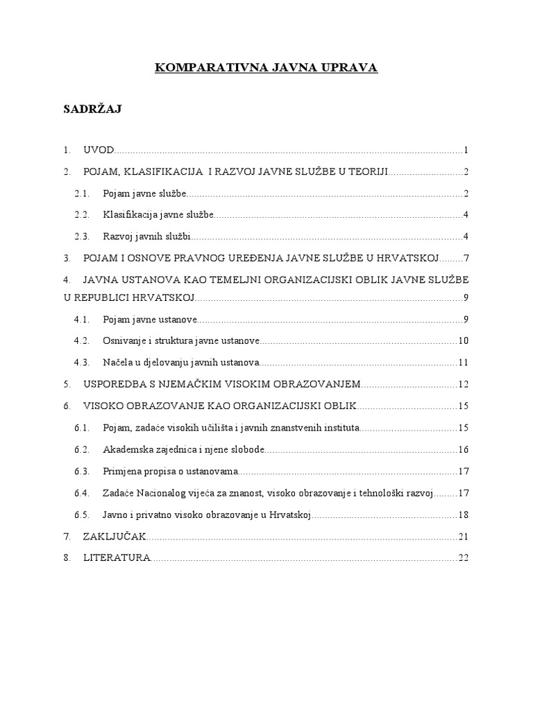 Komparativna Javna Uprava | PDF