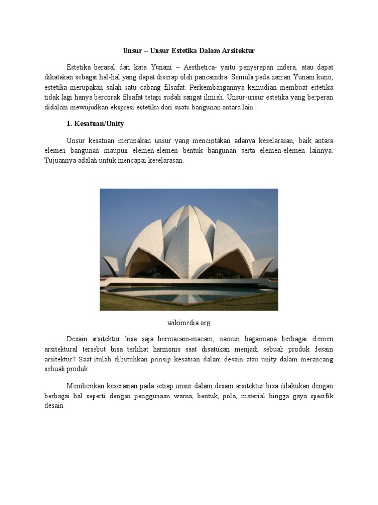 Unsur - Unsur Estetika Dalam Arsitektur | PDF