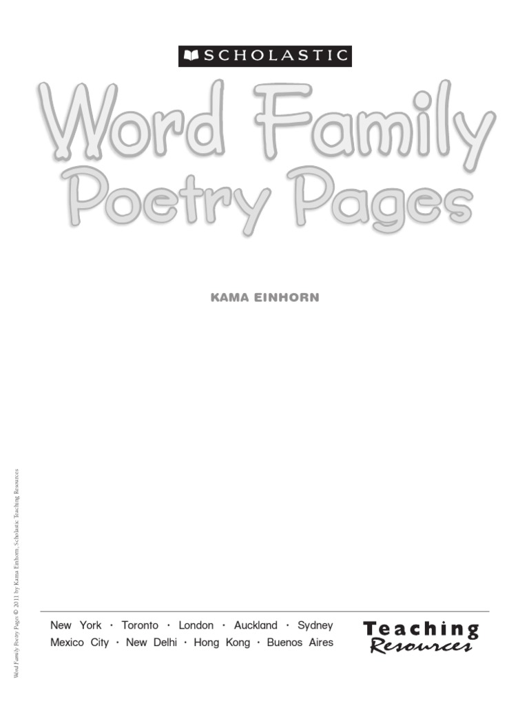 Word Family Poetry | PDF | Poetry | Human Communication
