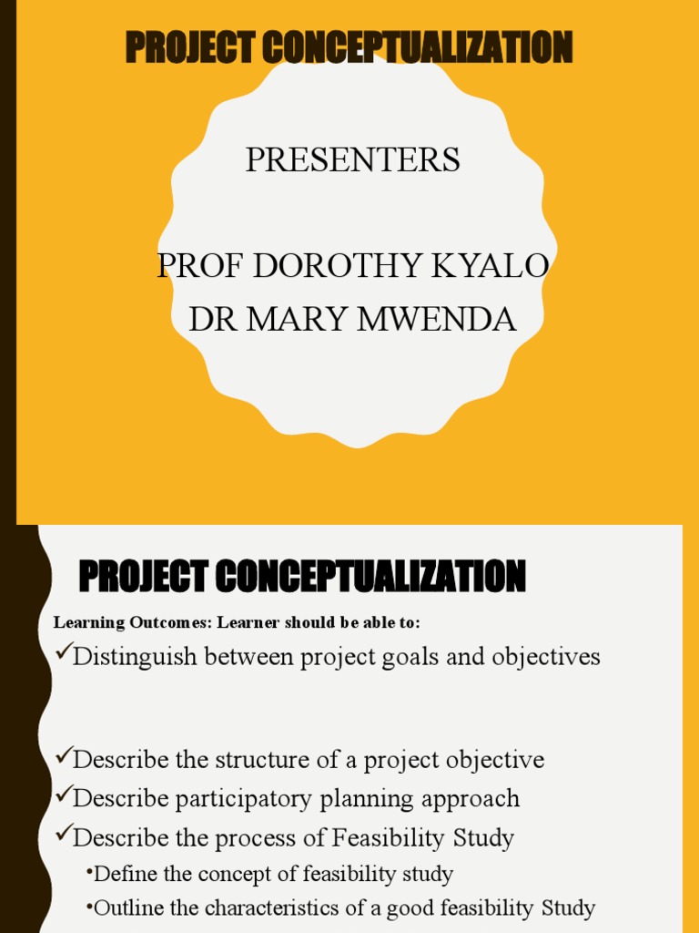 Project Conceptualization: Presenters Prof Dorothy Kyalo DR Mary Mwenda ...