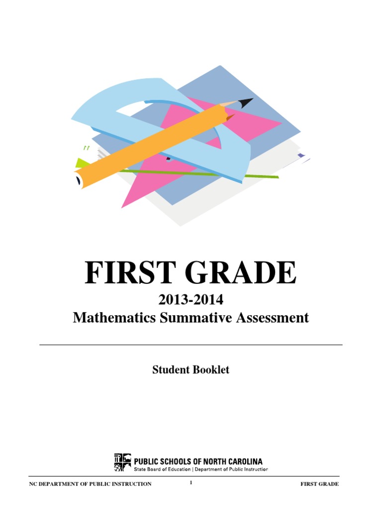 2013-2014 1st Grade Summative Student Booklet | PDF | Numbers | Equations