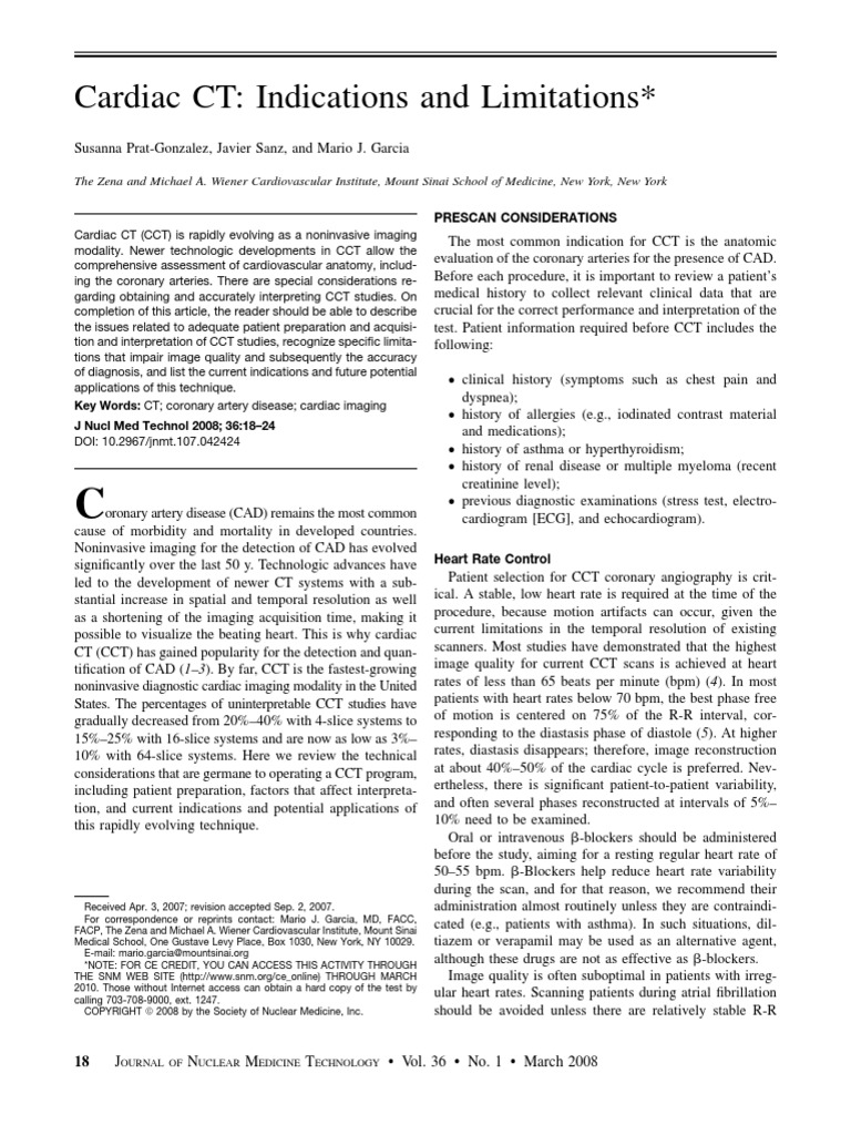 Cardiac CT | PDF | Coronary Circulation | Ct Scan