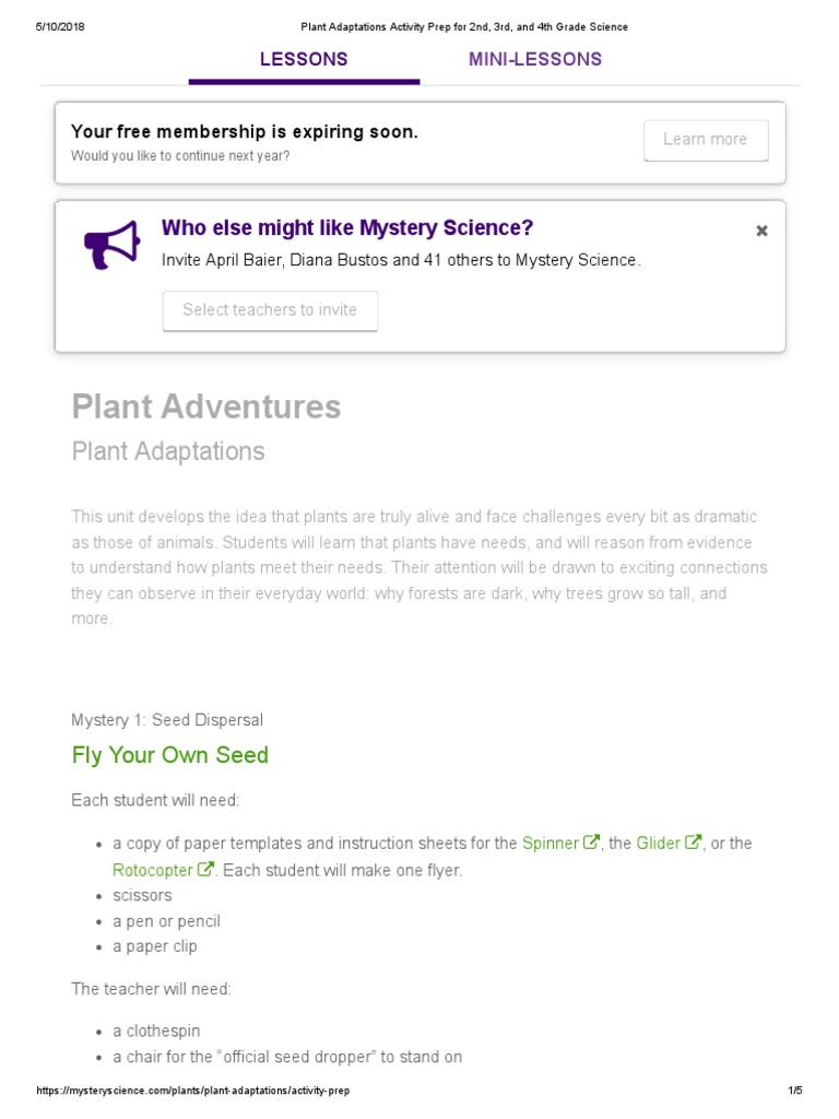 Plant Adaptations Science Prep | PDF | Home & Garden