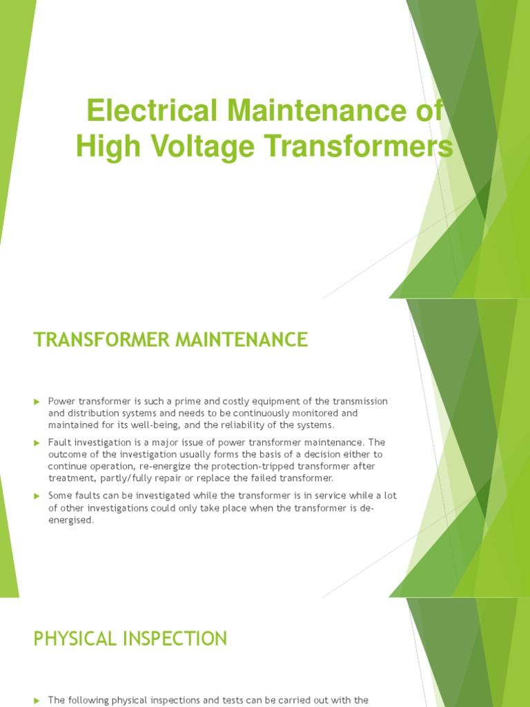 Transformer Maintenance | PDF | Transformer | Switch