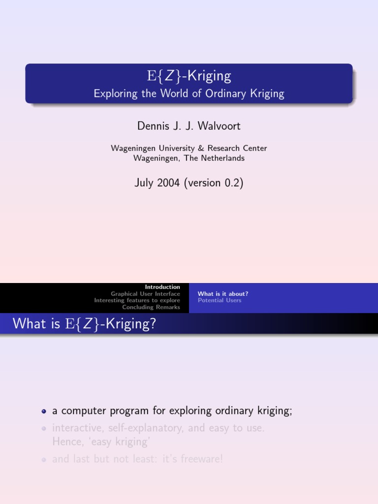 E (Z) - Kriging: Exploring The World of Ordinary Kriging | PDF