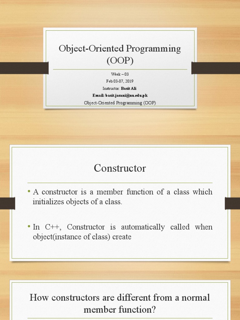 Object-Oriented Programming (OOP) | Download Free PDF | Constructor ...
