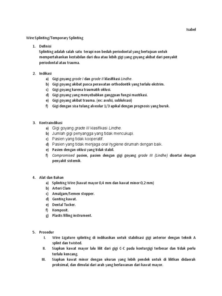 Wire Splinting | PDF