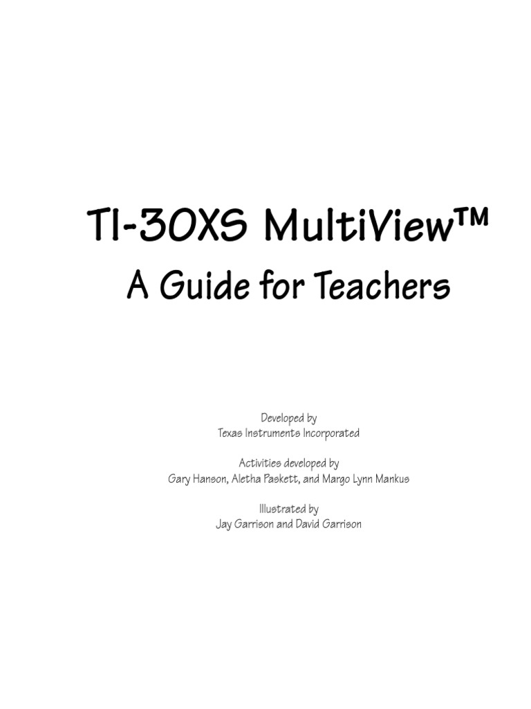 Ti-30Xs Multiview™: A Guide For Teachers | PDF | Heart Rate | Calculator