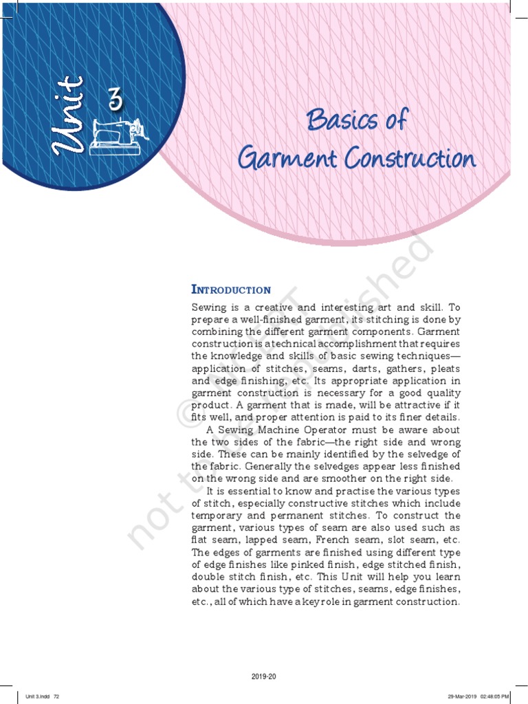 Basics of Garment Construction PDF | PDF | Seam (Sewing) | Sewing