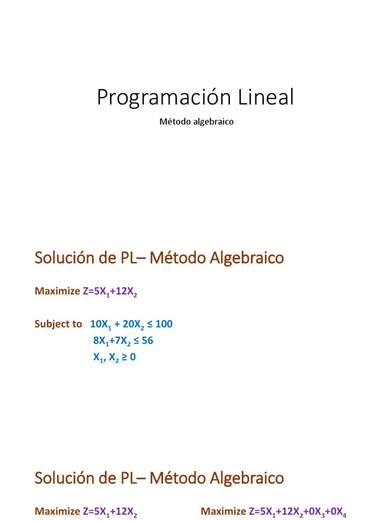Programación Lineal 2 Pdf Optimización Combinatoria Algoritmos