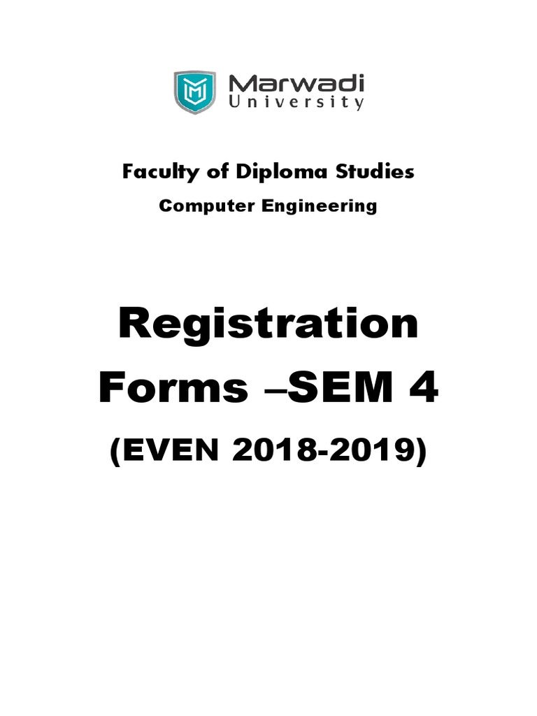 Registration Forms - SEM 4: (EVEN 2018-2019) | PDF